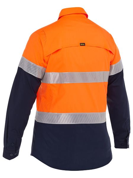 Bisley Women's X Airflow Hi Vis Taped Stretch Ripstop Shirt (BL6491T ...